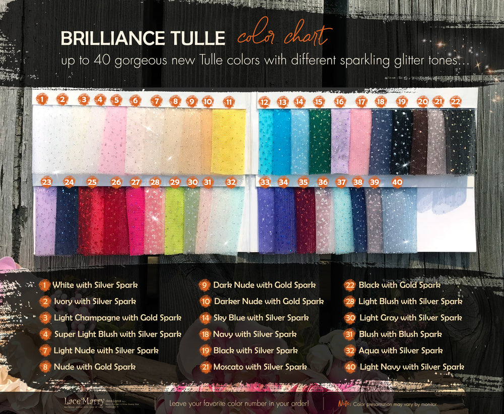 Glitter Tulle Color Chart - LaceMarry